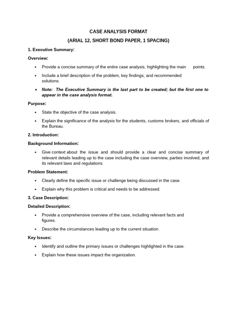 Case Analysis Format Guide | PDF