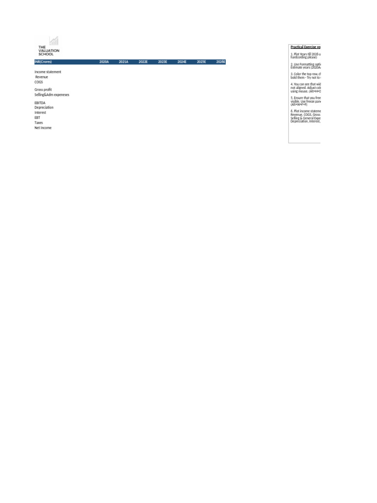 Excel Setup and Imp Functions | PDF | Income Statement | Revenue