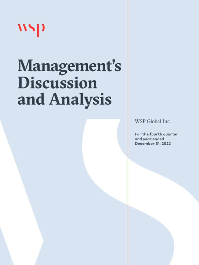 WSP-GL-MDA-2022-EN | PDF | Dividend | Sustainability