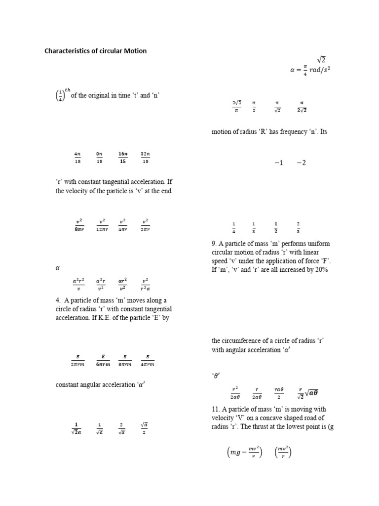 Questions on Rotational Motion | PDF | Acceleration | Classical Mechanics