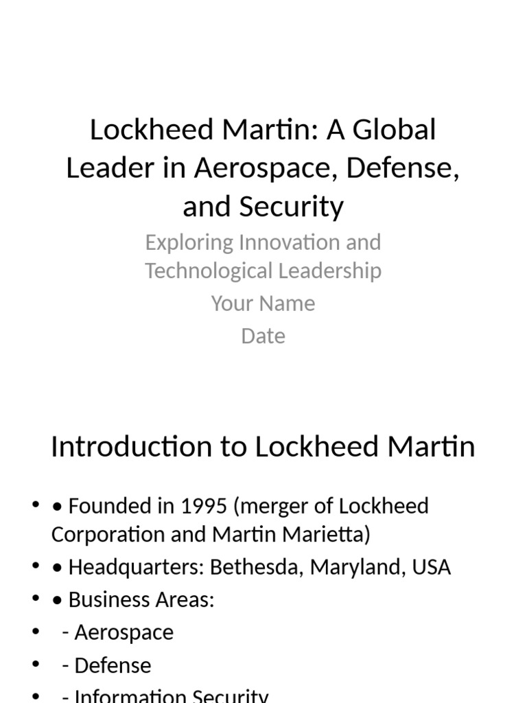 Lockheed Martin: Innovation in Defense | PDF | Lockheed Martin