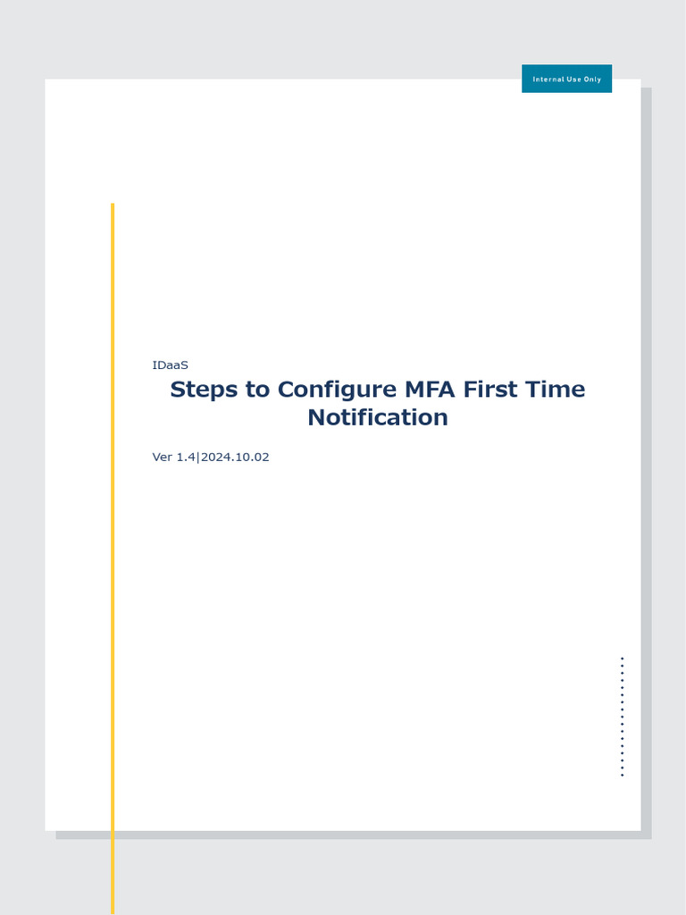 (IDaaS) MFA Initial Notification Setup Procedure - EN | PDF | Microsoft ...