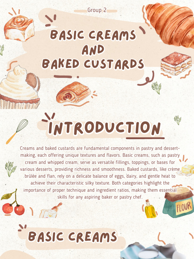 Basic Creams and Baked Custards | PDF | Custard | Desserts