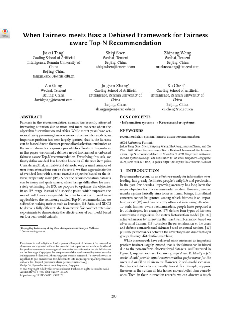 When Fairness meets Bias a Debiased Framework for | PDF | Experiment | Information