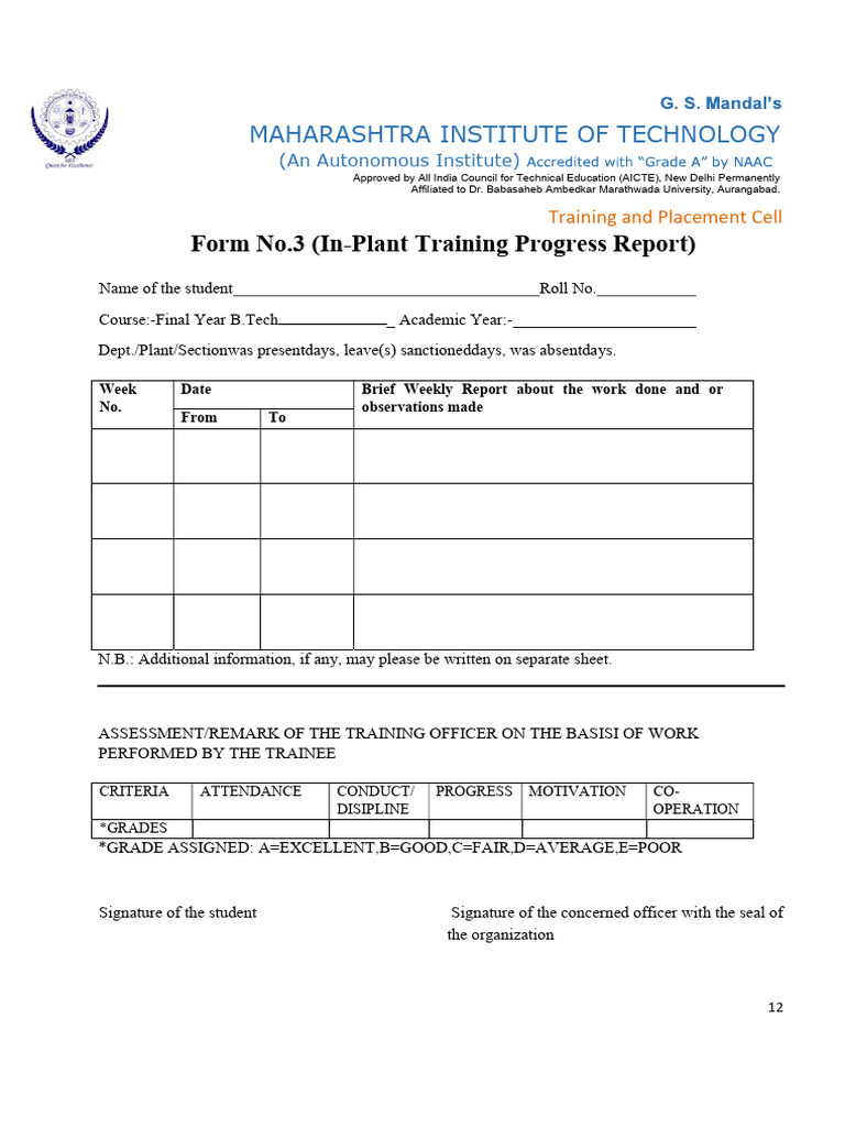 4) IPT Form No 3 Progress | PDF