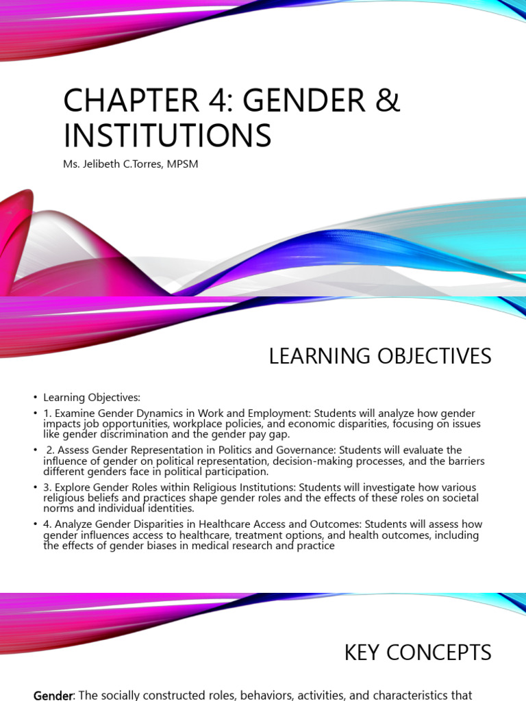 Chapter 4 - Gender - Institutions 2nd Sem SY24-25 | PDF | Parental ...