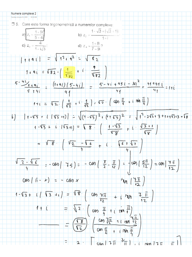 Ghid pentru Numere Complexe 2 | PDF