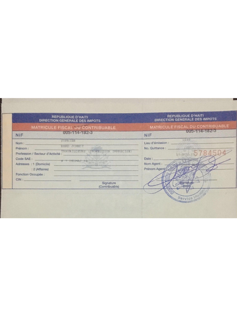 Matricule Fiscale | PDF