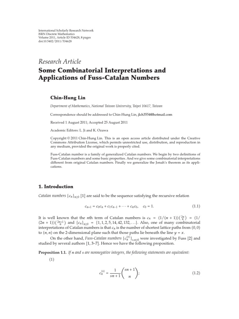 Some Combinatorial Interpretations And Application Pdf Mathematical