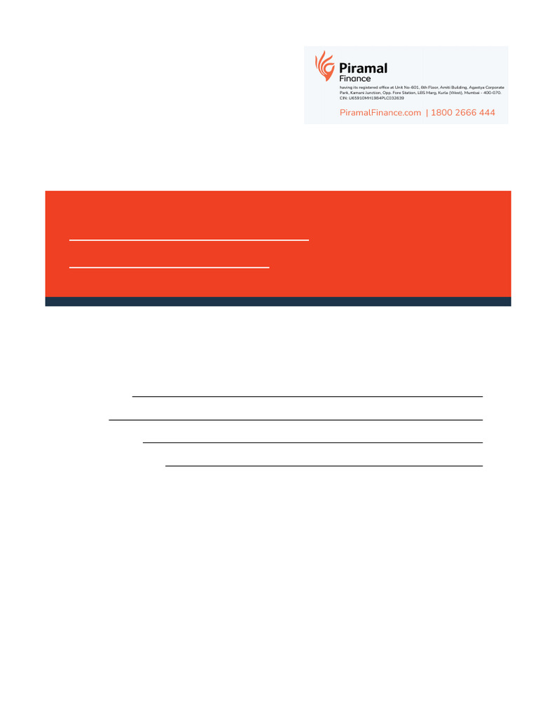 Piramal Airgain Kit | PDF | Loans | Interest
