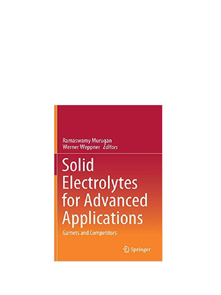 (Ebook PDF) Solid Electrolytes For Advanced Applications: Garnets and ...