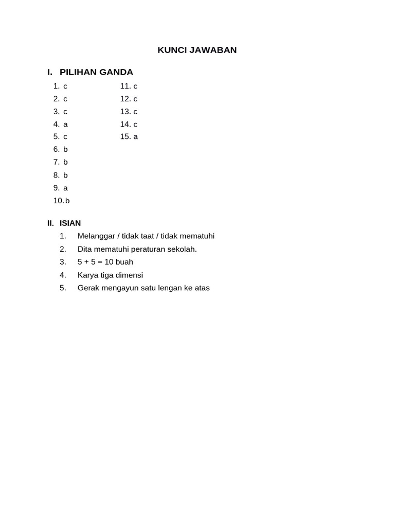 Kunci Jawaban Pts SMT II Kelas II 2022-2023 | PDF