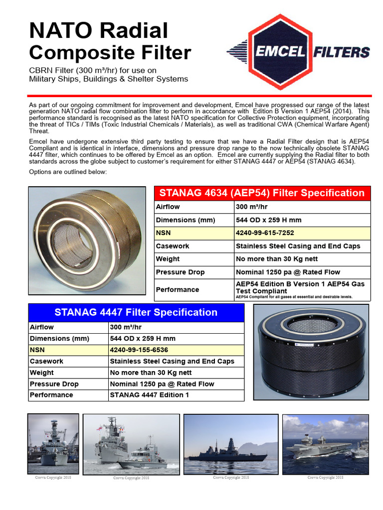 NATO Radial Filter Datasheet | PDF | Cbrn Defense