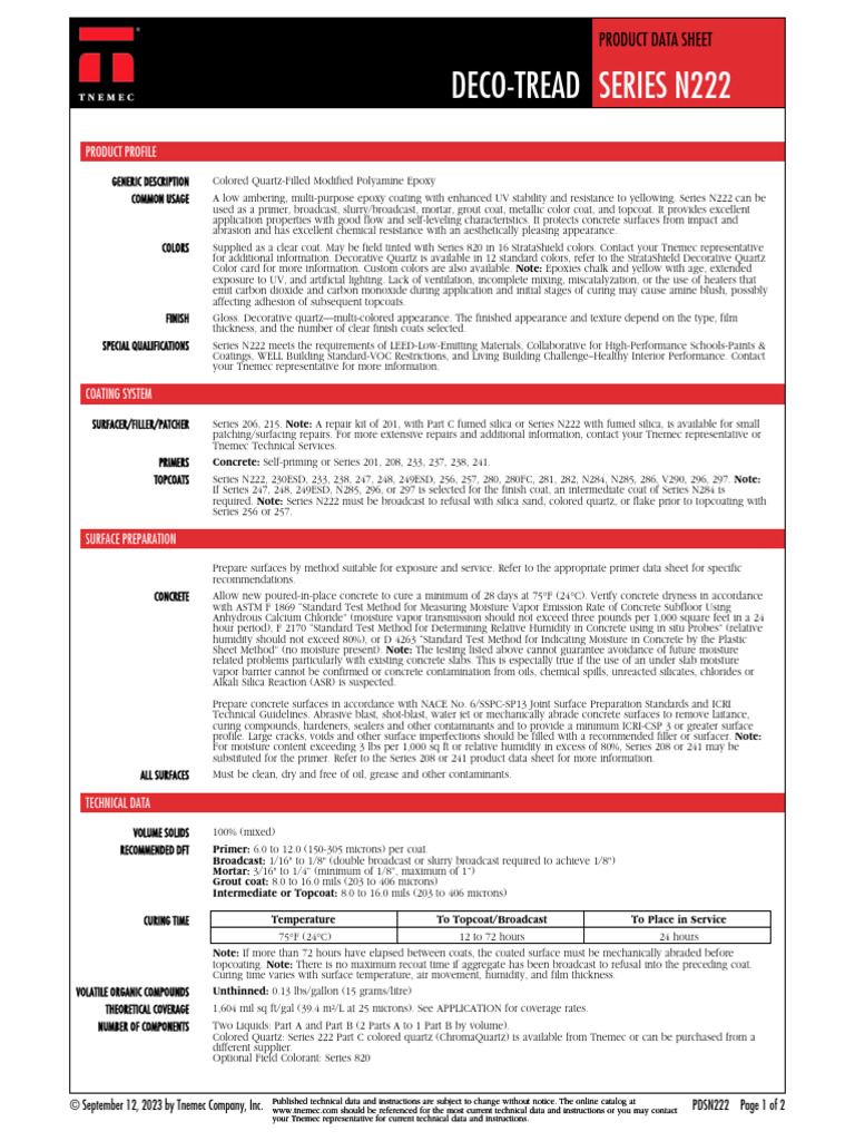 Tnemec Power-Tread 237 Singlebroadcast | PDF | Concrete | Epoxy