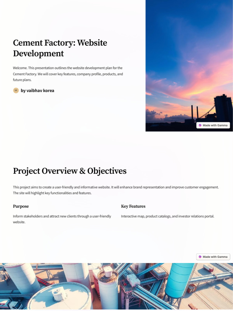 Cement Factory Website Development | PDF | Web Development | Social Media