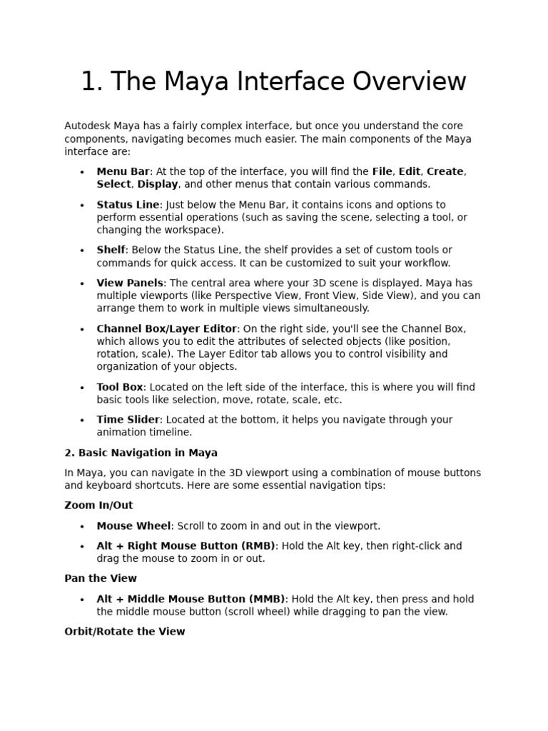 Understanding Maya Interface & Navigation | PDF | Graphical User Interfaces | Computing