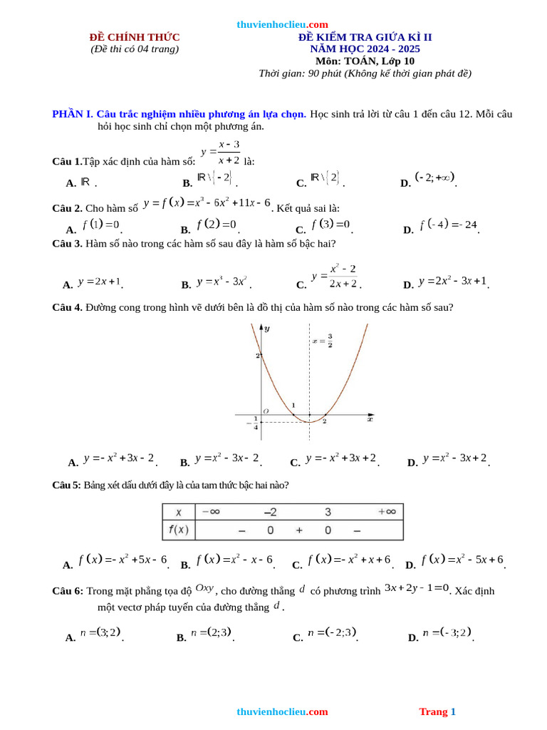 15 de Kiem Tra Giua HK2 Toan 10 CTM 24 25 | PDF