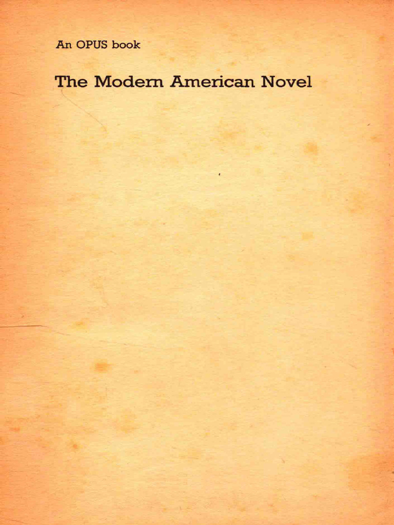 Modern American Novels Overview | PDF