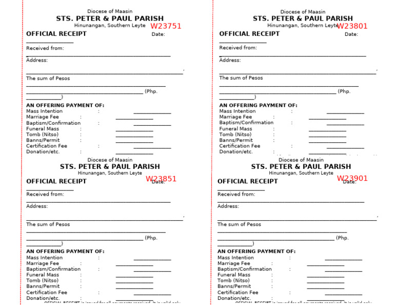 Sts Peter and Paul Receipt - Doc1 | PDF | Religious Rituals | Social ...