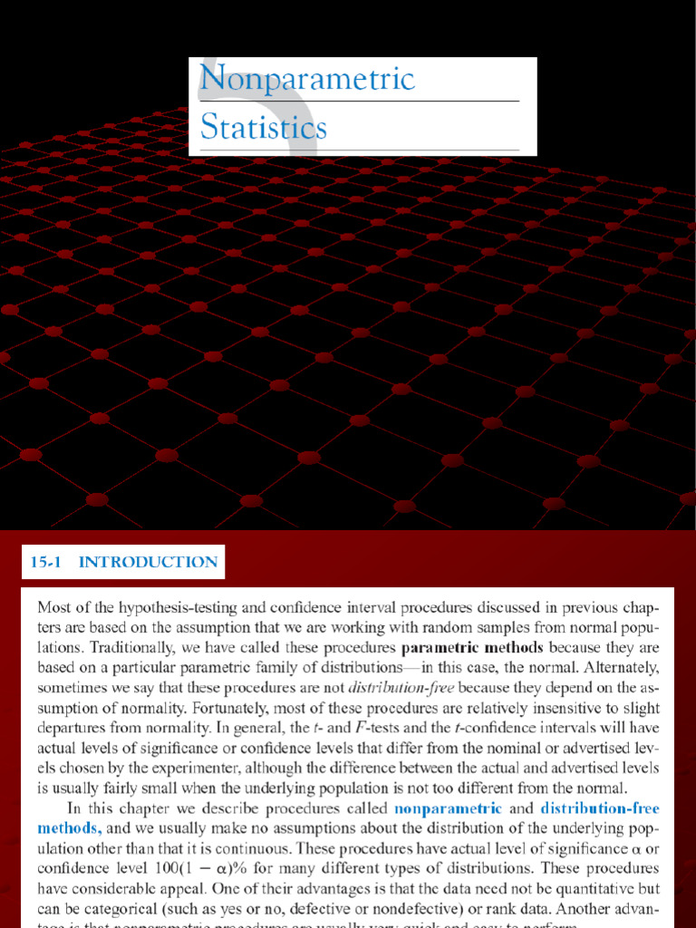 4.non - Parametric Statistics | PDF