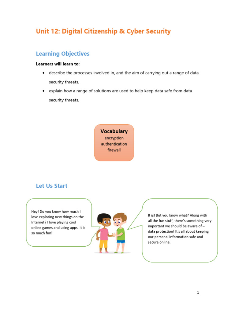 G7_Unit 12_Digital Citizenship & Cyber Security | PDF | Computer ...