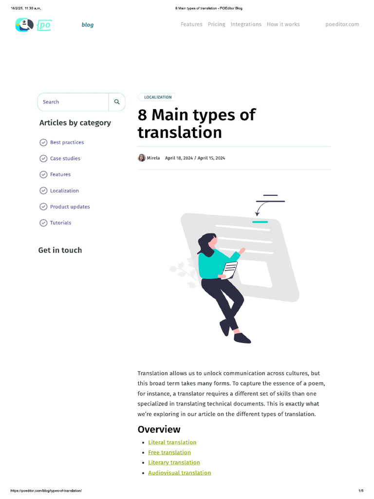 8 Main types of translation - POEditor Blog | PDF