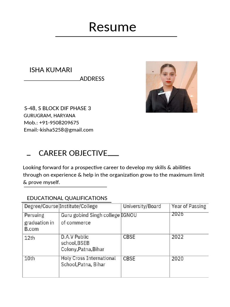 Isha resume | PDF