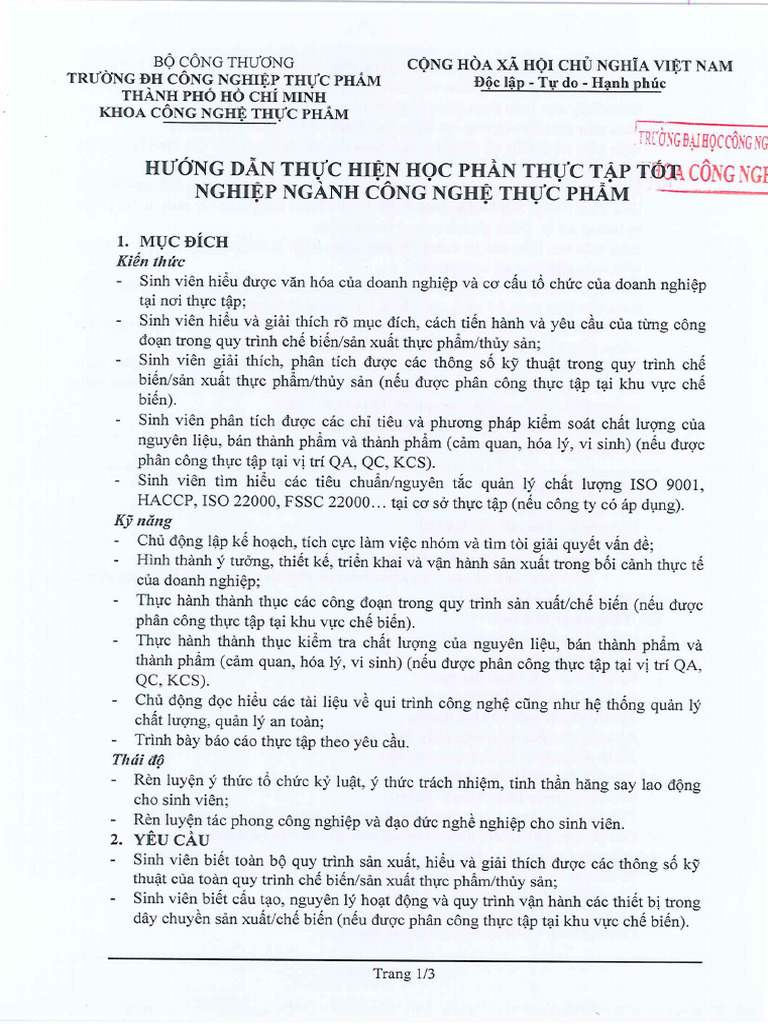 Huong Dan TTTN CNTP K11 | PDF