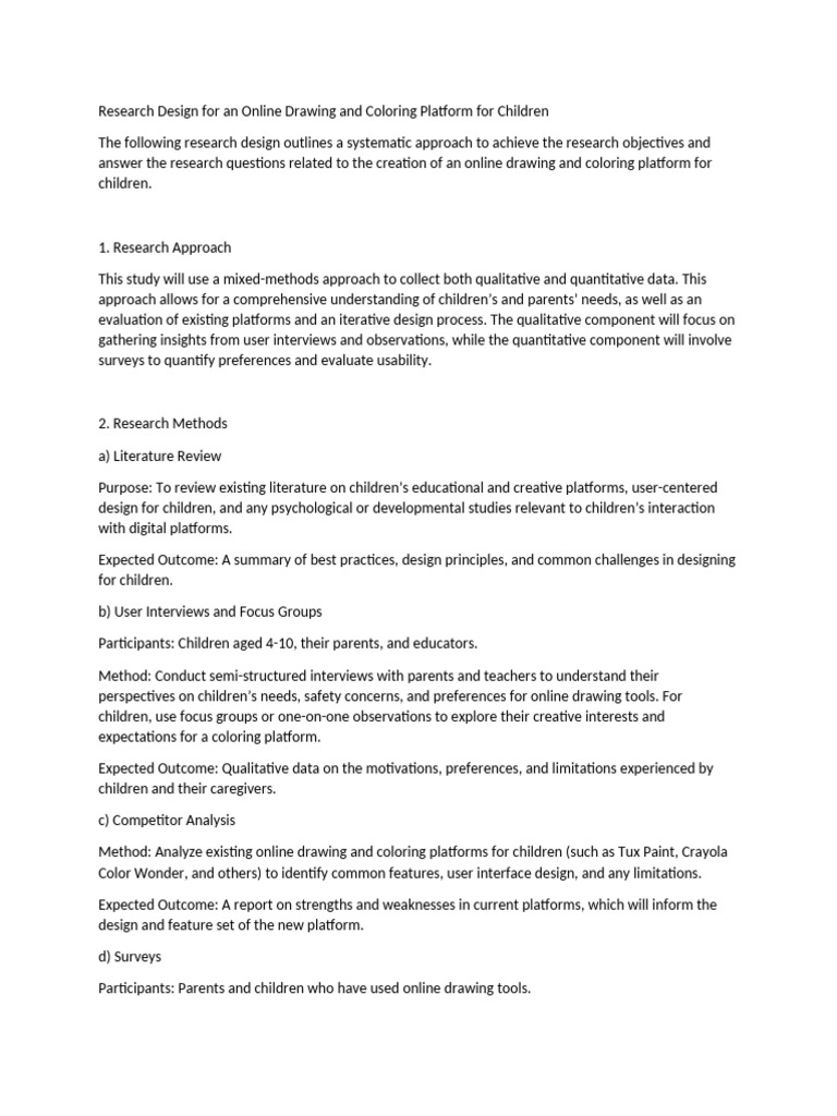 Online Drawing Platform Research Design | PDF | Usability | Focus Group