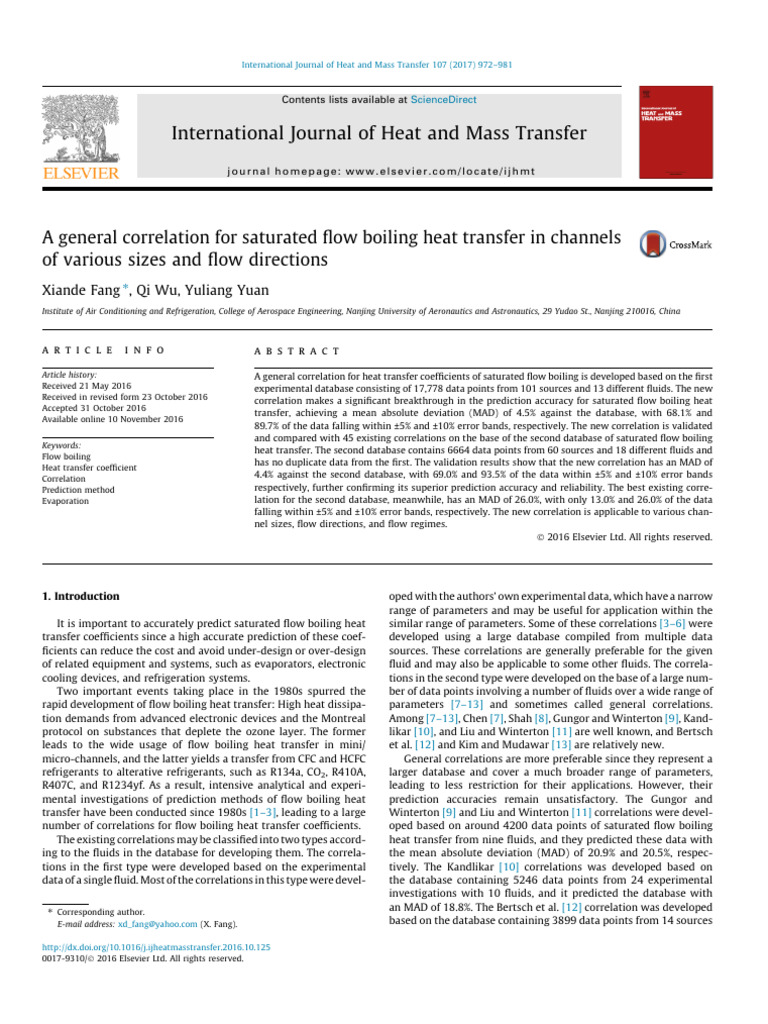 A General Correlation For Saturated Flow Boiling Heat Transfer in ...