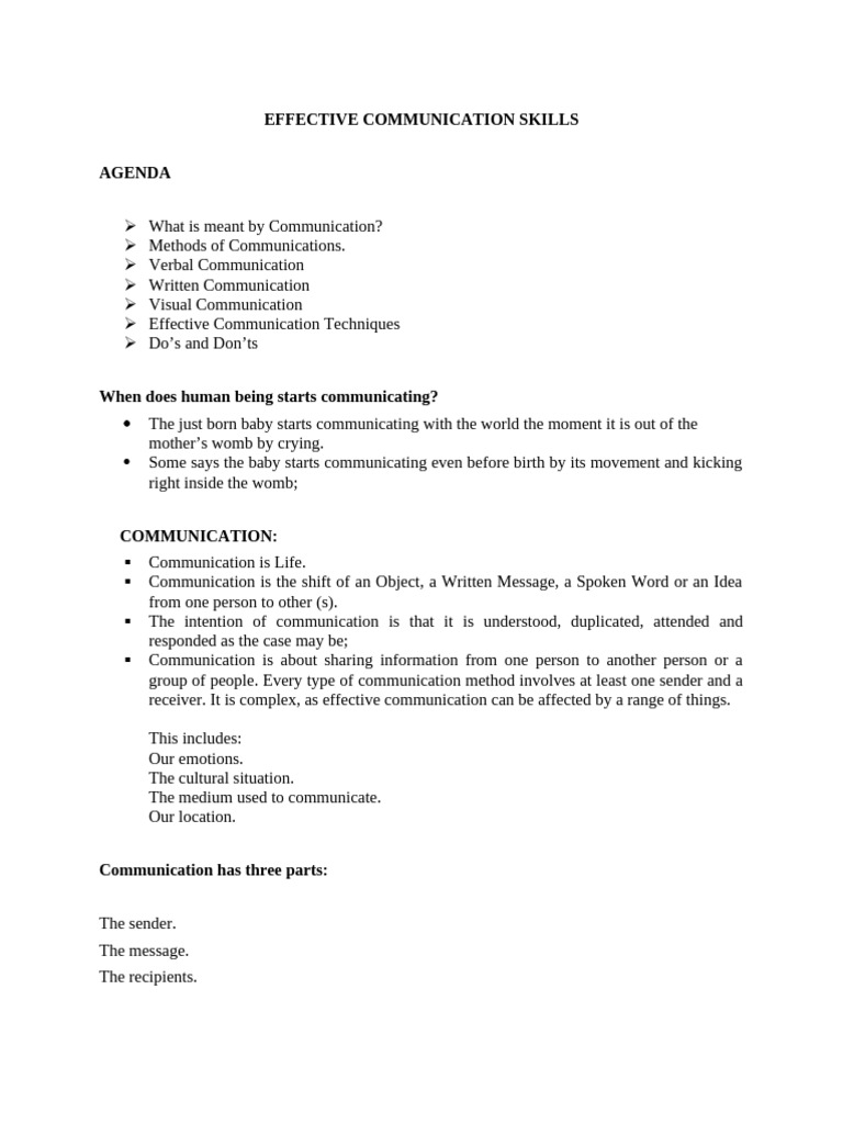 EFFECTIVE-COMMUNICATION-SKILLS | PDF | Communication | Nonverbal ...