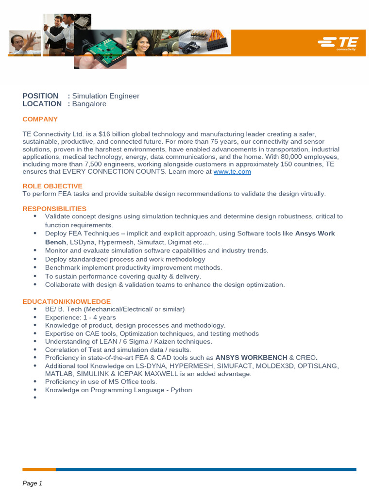 FEA - Simulation Engineer I | PDF | Simulation | Finite Element Method