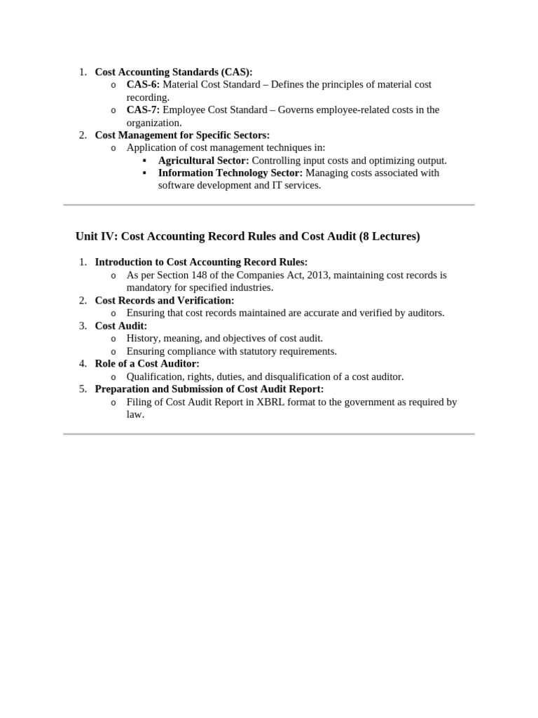 Cost Accounting Standards | PDF