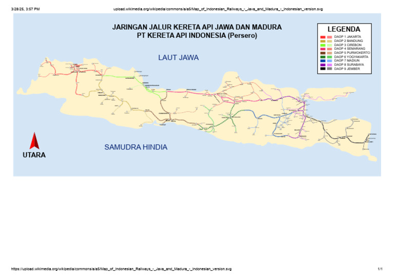Indonesian Railway Map: Java & Madura | PDF