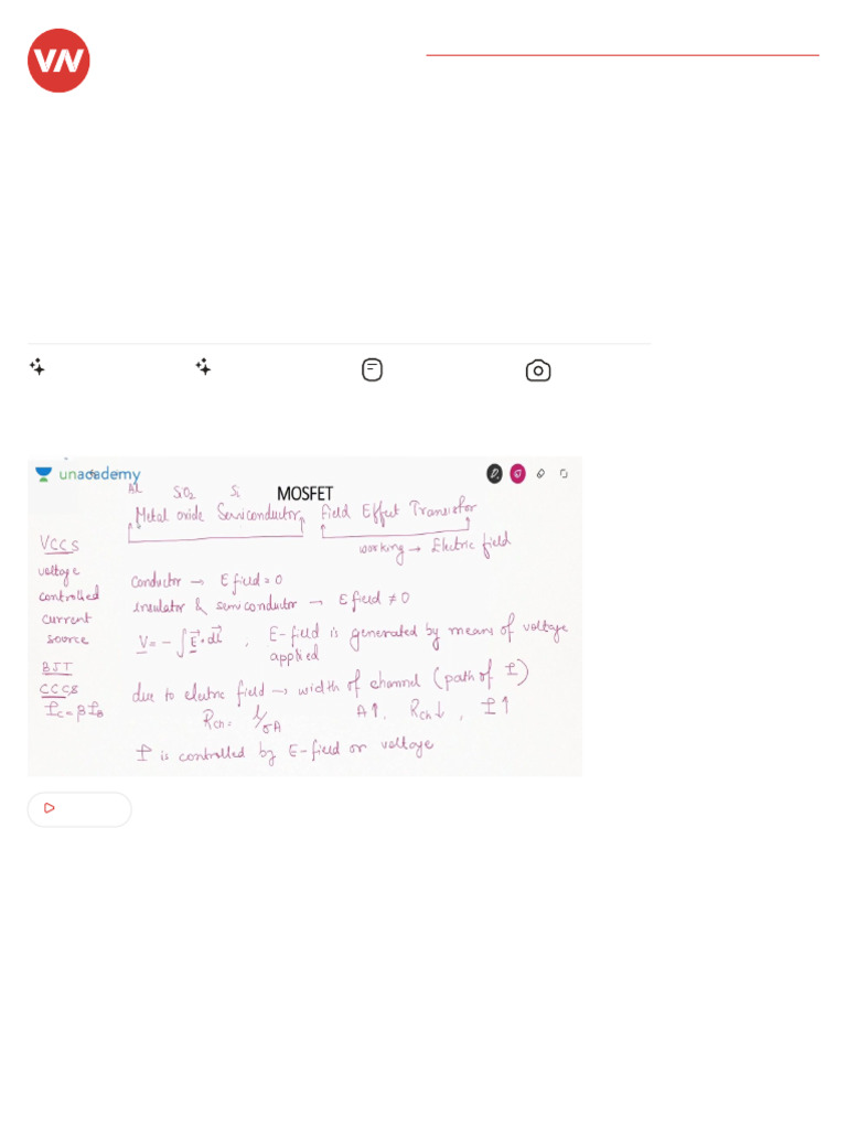 Introduction To MOSFET - MOSFET - Lec 61 - Analog Electronics - GATE 2021 Exam - Ankit Goyal | PDF