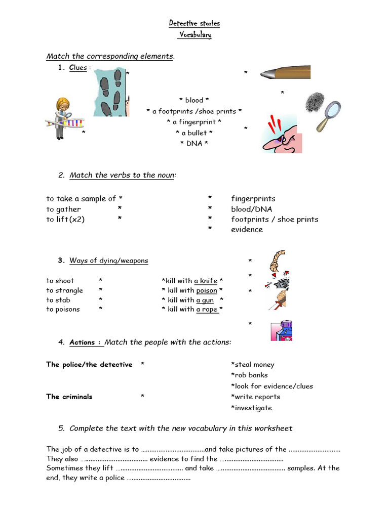 Detective Story Vocabulary Guide | PDF
