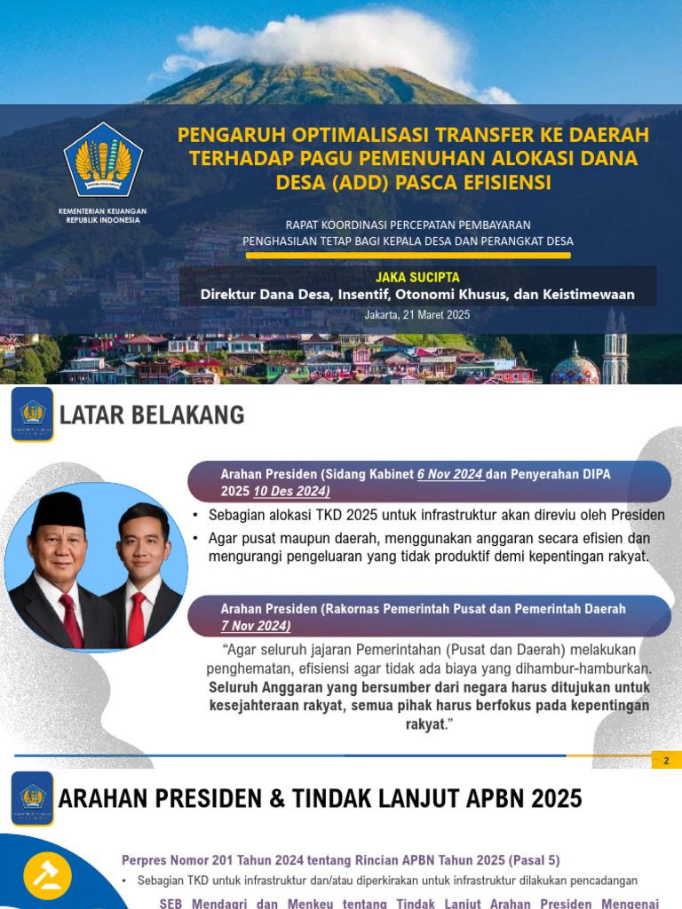 V3 Bahan - ADD Siltap Pasca Efisiensi DD 2025 20032025 | PDF