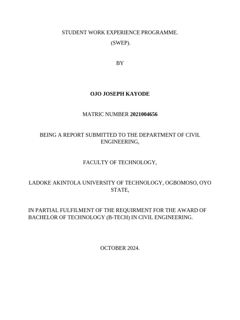 SWEP in Civil Engineering | PDF | Concrete | Road