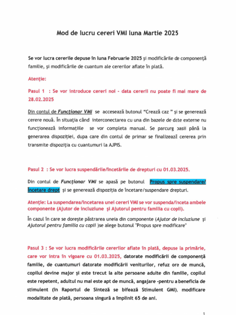 Mod de Lucru VMI - 032025 | PDF