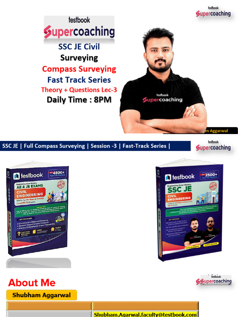 Compass Survey Lec-3 Shubham Sir Testbook | PDF | Compass | Surveying