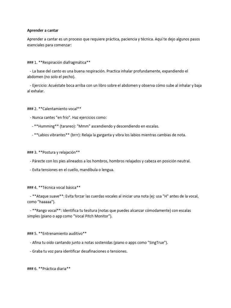 Aprender A Cantar | PDF