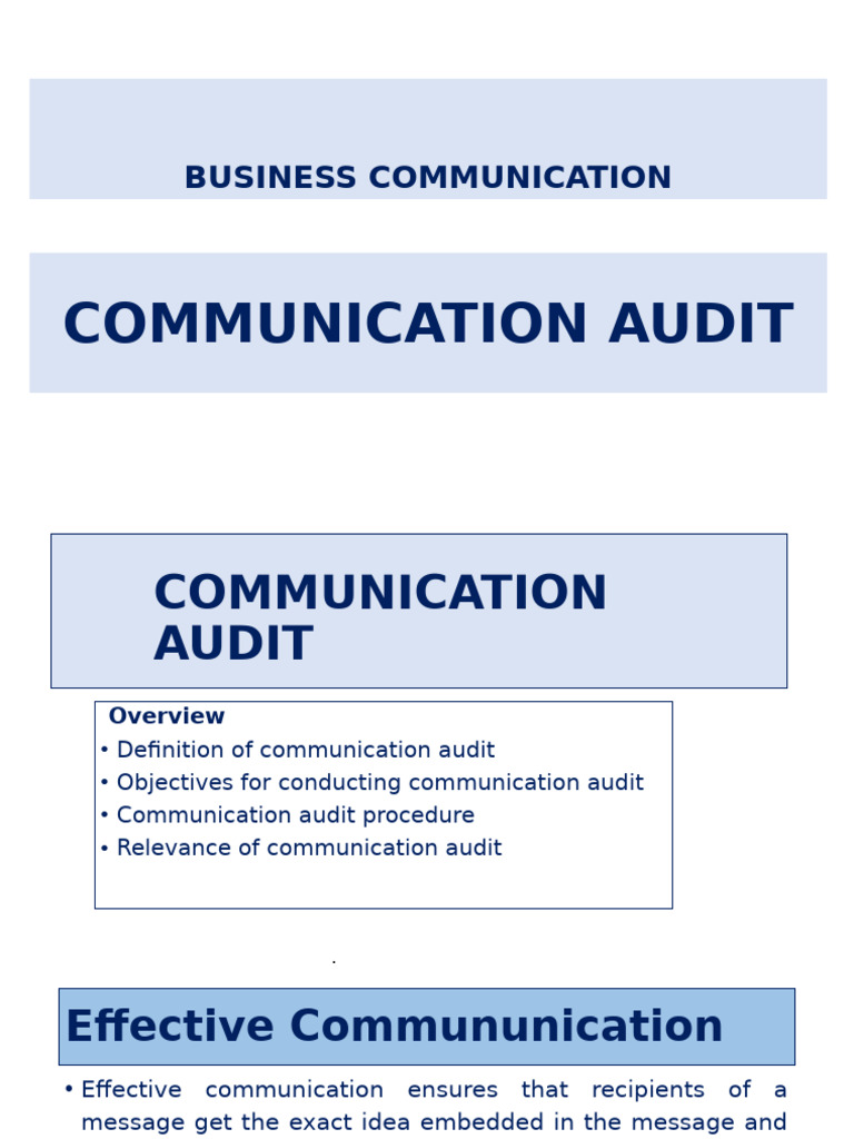 Communication Audit for Organizational Efficiency | PDF | Communication ...