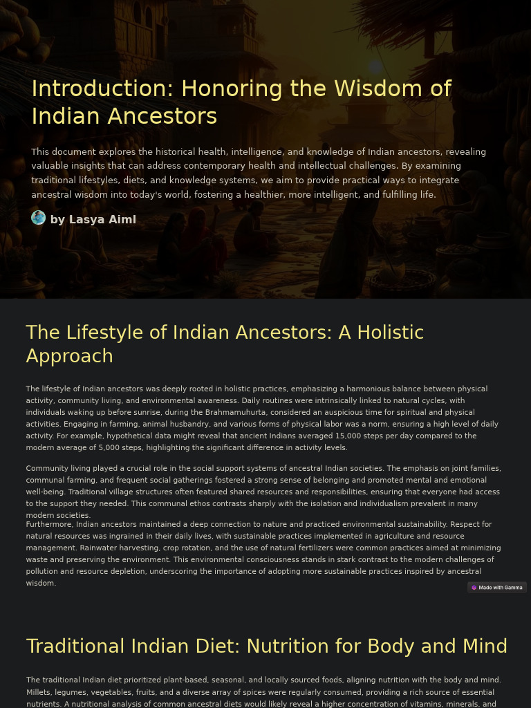 Introduction Honoring The Wisdom of Indian Ancestors | PDF | Foods | Diet (Nutrition)