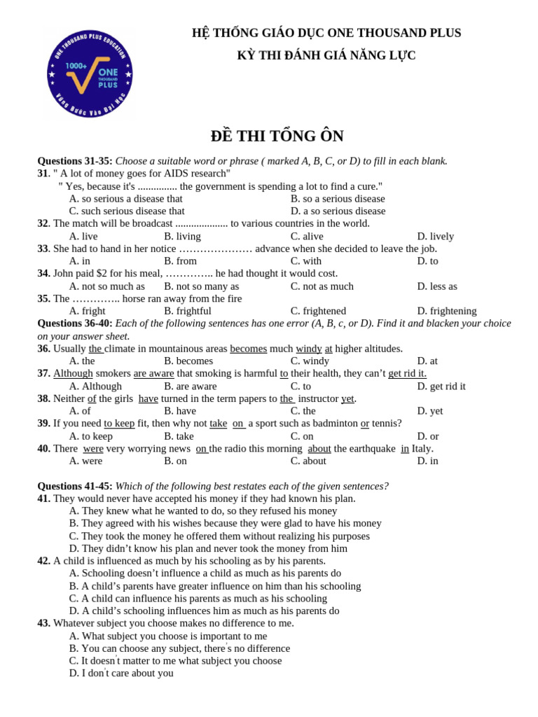 One Thousand Plus Education System Exam Guide | PDF | Nobel Prize