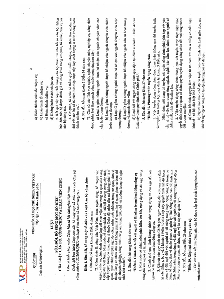 luật sử đổi bổ sung VC CC - dem in | PDF