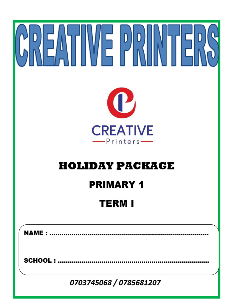 P 1 Holiday Package Term I | PDF | Hygiene