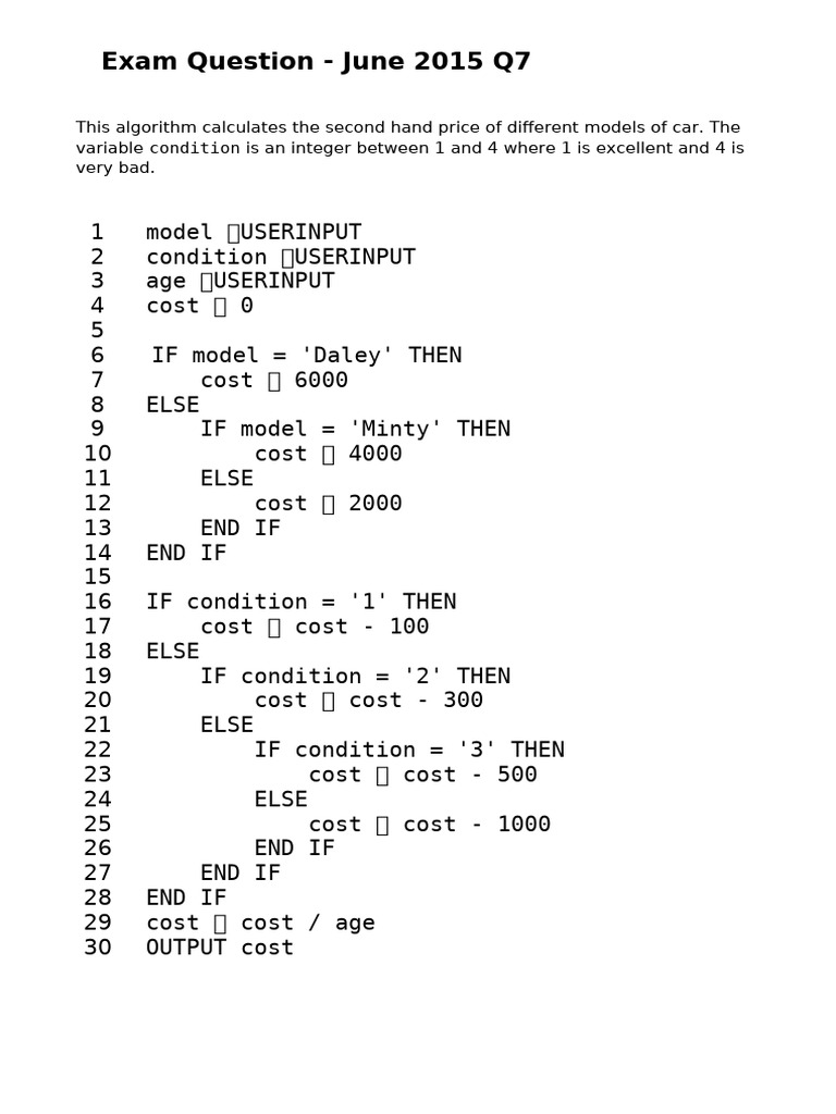 3.2-Algorithms---Trace-Tables-AQA-Exam-Questions | PDF