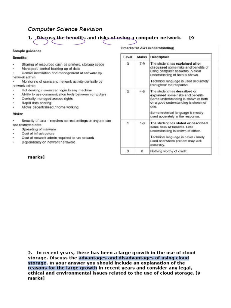 Computer Science Revision 9 Marker | PDF | Computer Security | Security