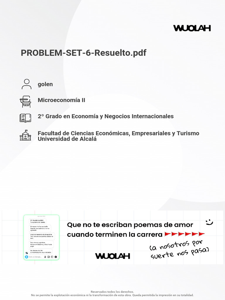 Wuolah Free PROBLEM SET 6 Resuelto | PDF | Business Economics | Economics