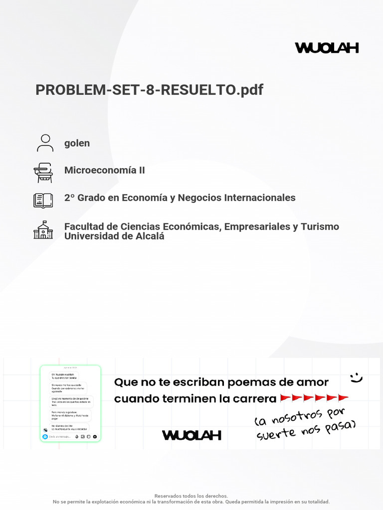 Wuolah Free PROBLEM SET 8 RESUELTO | PDF | Externality | Economic Theories